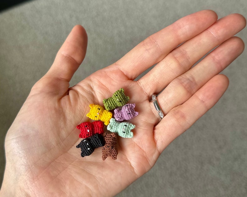 Micro Cat, Miniature Cat, Tiny Animals, Handmade Crochet Mini Cat, Doll ...