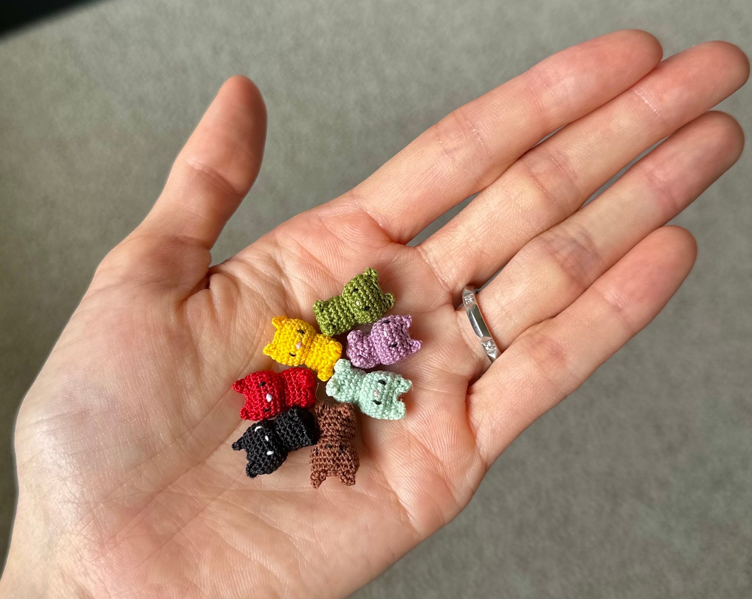 Micro Cat, Miniature Cat, Tiny Animals, Handmade Crochet Mini Cat, Doll ...