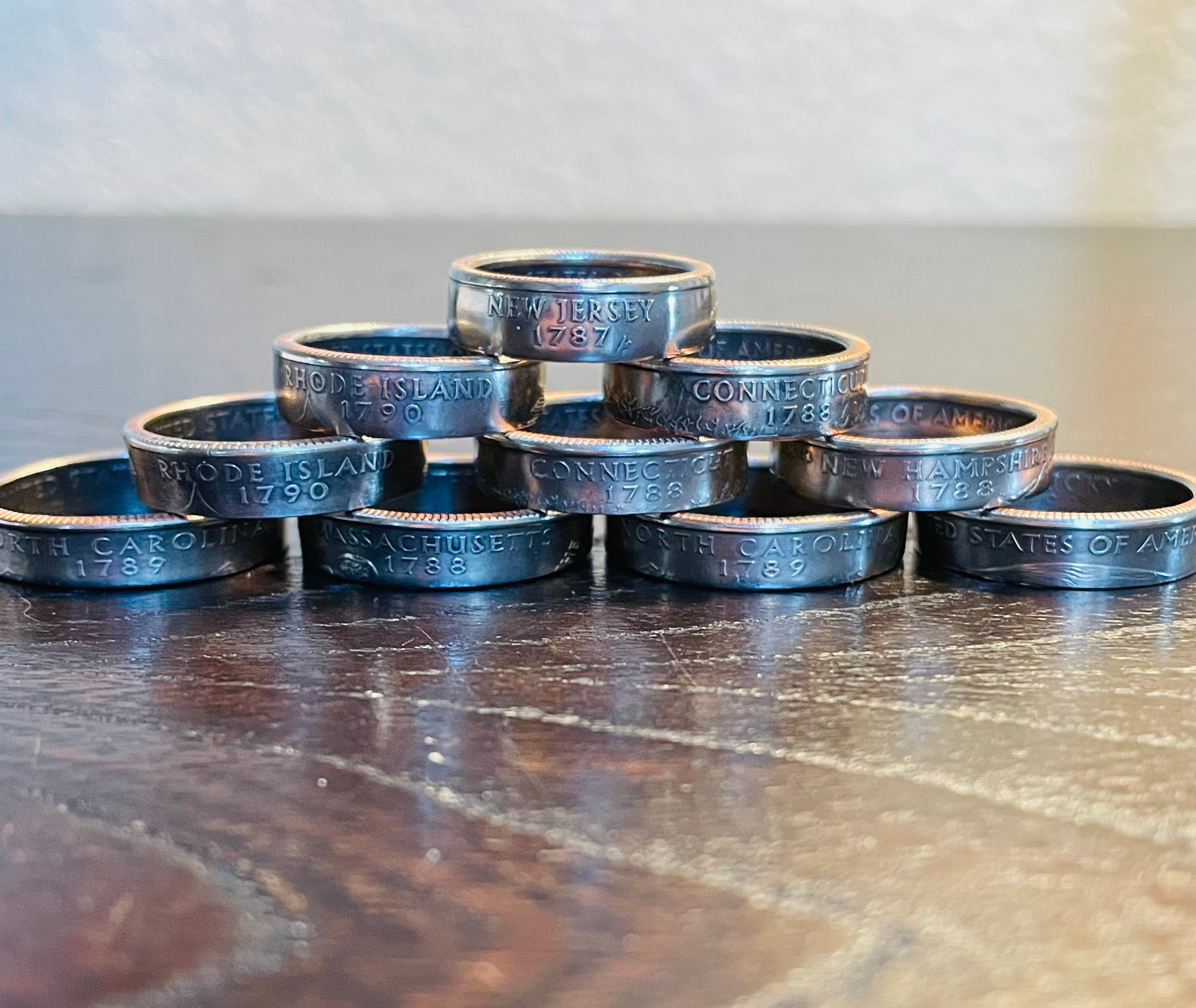 Handmade Coin Ring US State Quarter - Etsy