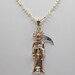 Santa Muerte Pendant W/ Figaro Chain Pendiente Dije De Santa - Etsy