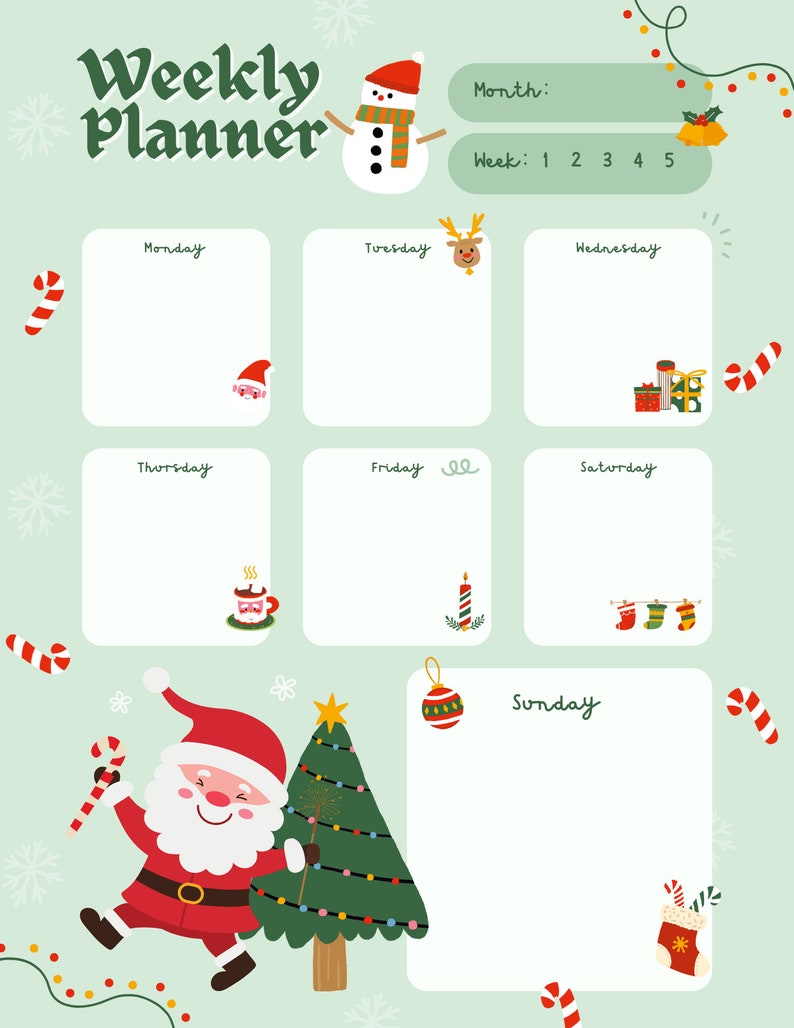 Christmas Productivity Planner, Digital Planner, Printable Holiday ...