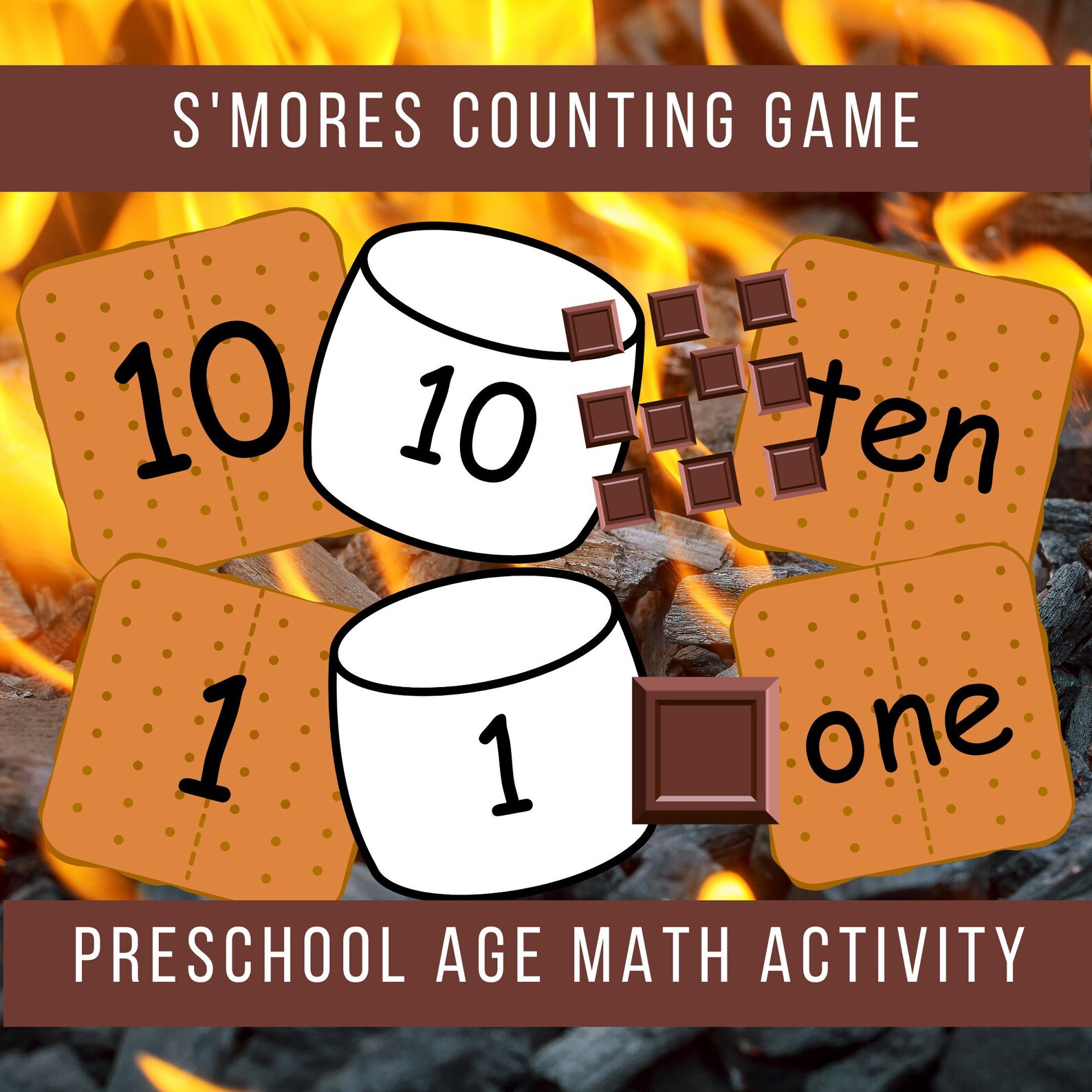 S'mores Math Game, Camping Counting Small Group, Summer Homeschool ...