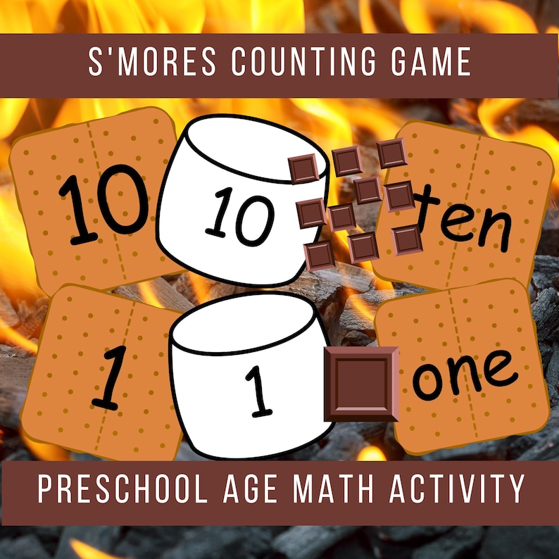 S'mores Math Game Camping Counting Small Group Summer - Etsy