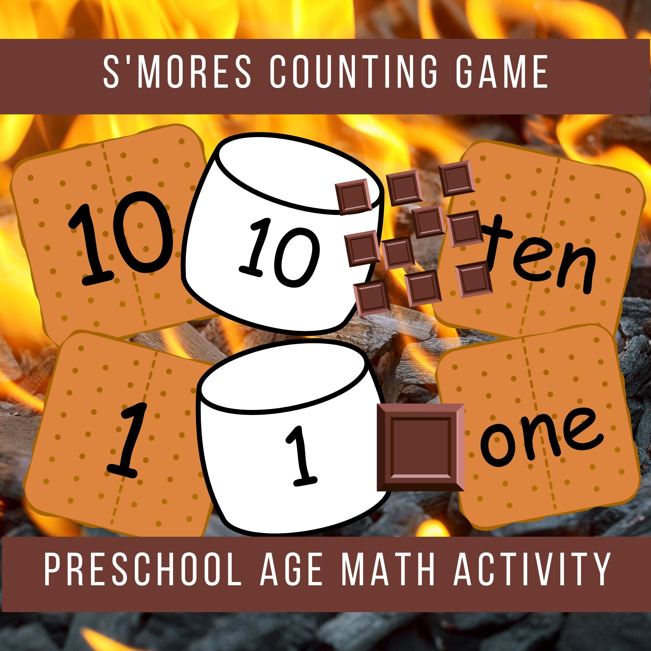 S'mores Math Game, Camping Counting Small Group, Summer Homeschool ...