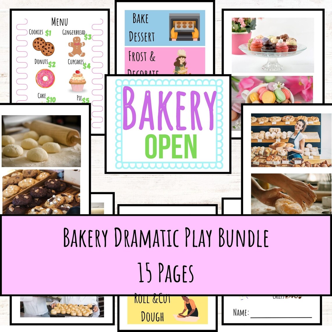Bakery Dramatic Play 15 Page Instant Download, Baker Pretend Play ...