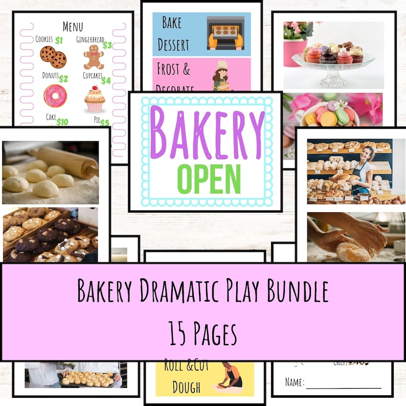 Bakery Dramatic Play 15 Page Instant Download, Baker Pretend Play ...