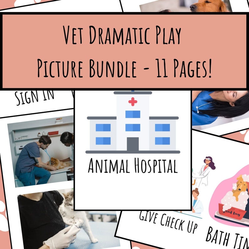 Vet Dramatic Play Pictures and Rolls, Veterinarian Real World Play ...