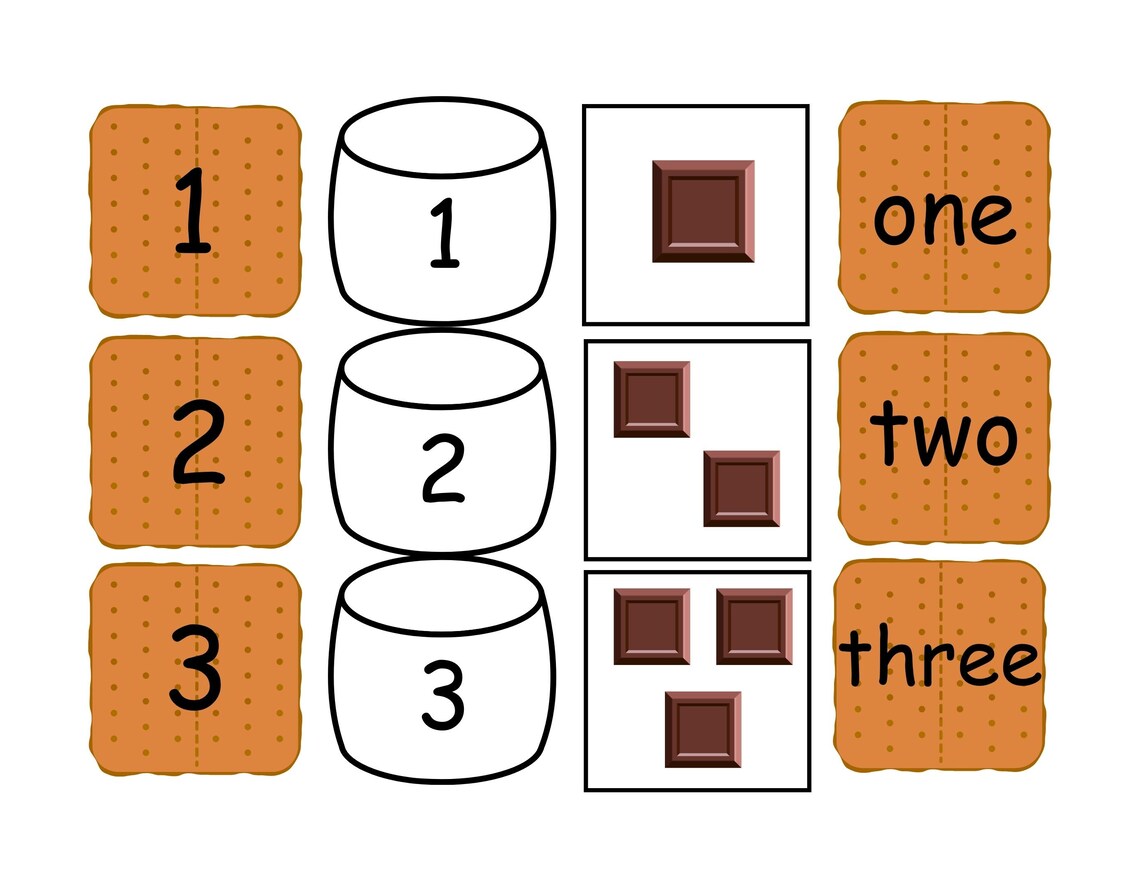 S'mores Math Game, Camping Counting Small Group, Summer Homeschool ...