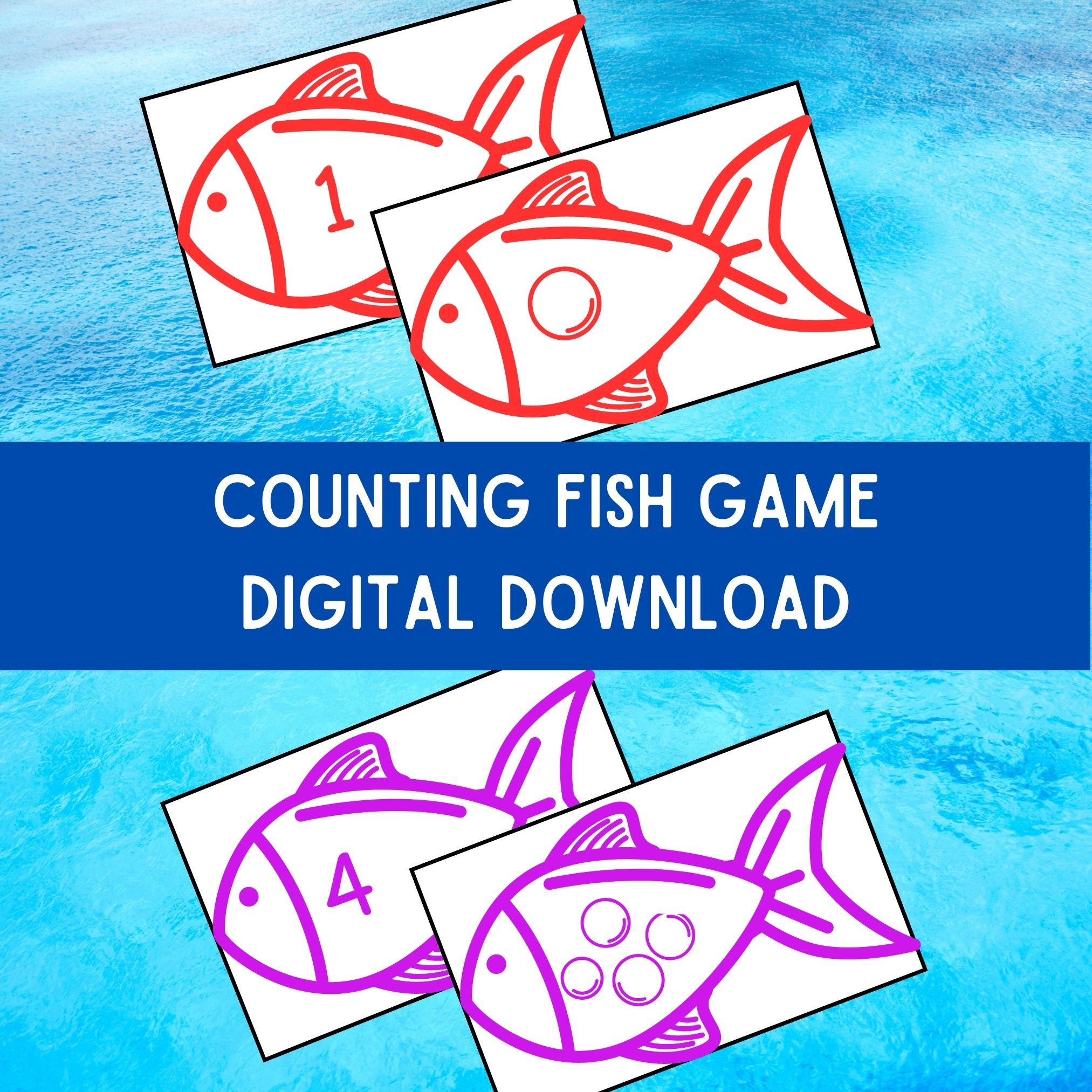 Counting Fish Digital Download Game, Fishing for Numbers, Preschool ...