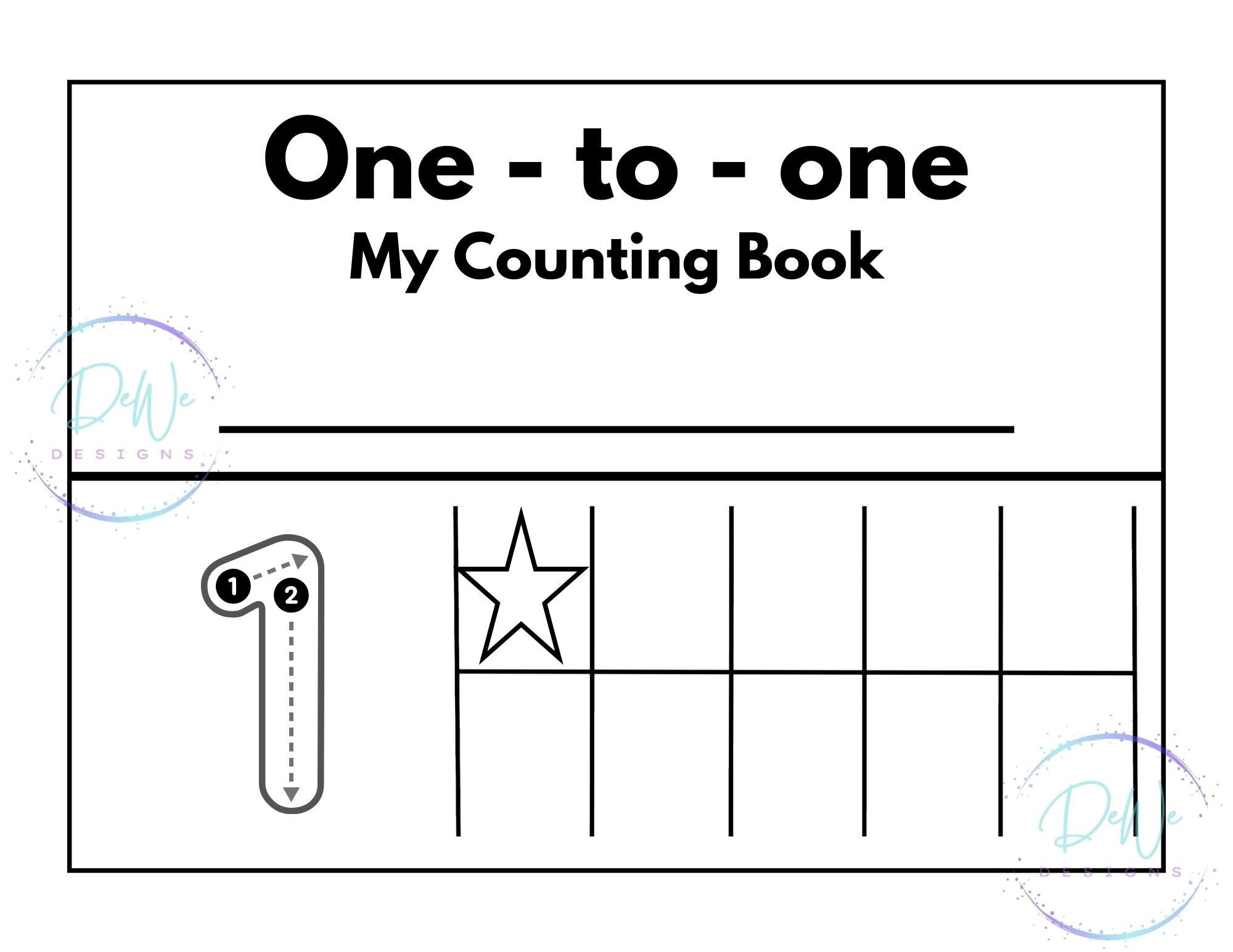 One to One Counting Book, My First Counting Book, Counting, Coloring ...