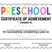 Preschool Kindergarten Graduation Certificate, End of Year Award ...