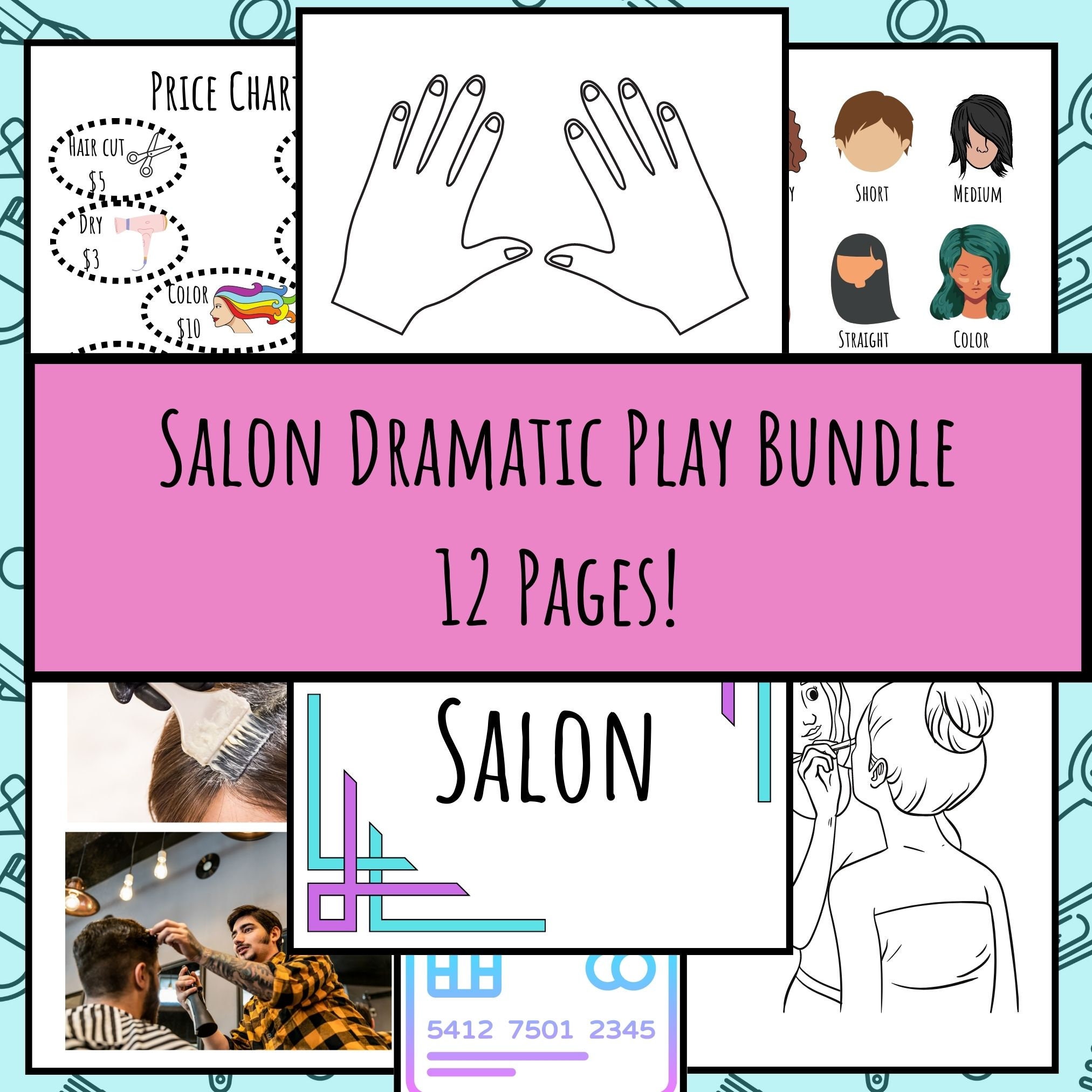 Salon Dramatic Play Download, 12 Pages Homeschool Real World Play ...