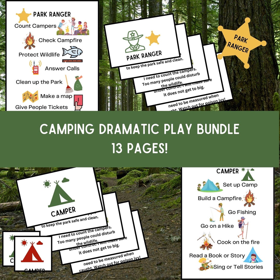 Camping Dramatic Play Bundle Digital Download, Play Planning Badges ...