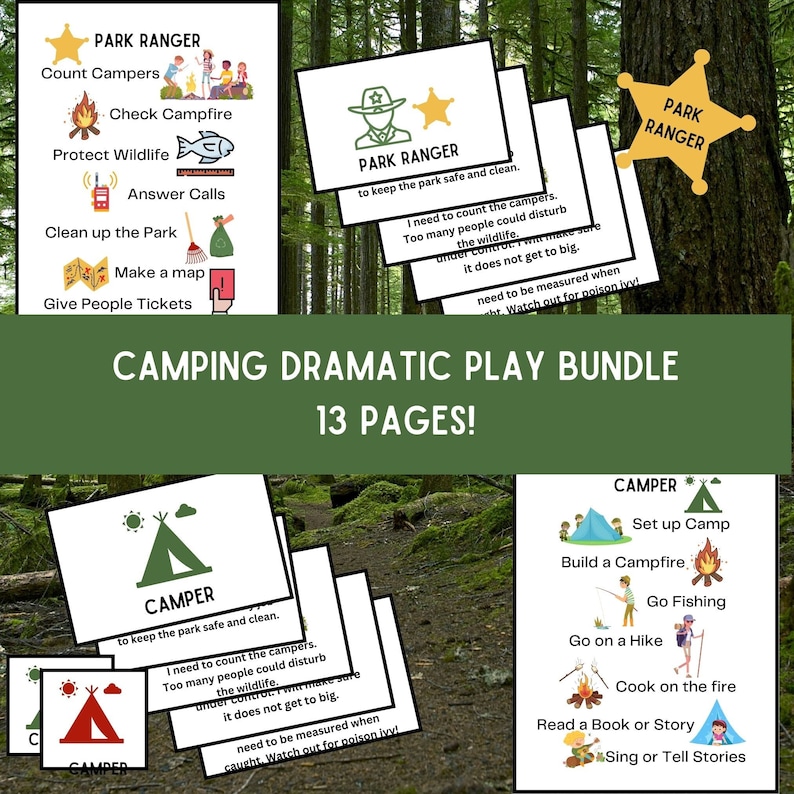 Camping Dramatic Play Bundle Digital Download, Play Planning Badges ...