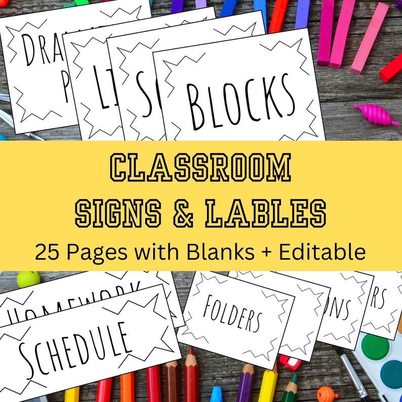 Printable Classroom Signs and Labels, Center Signs, Shelf Labels - Etsy