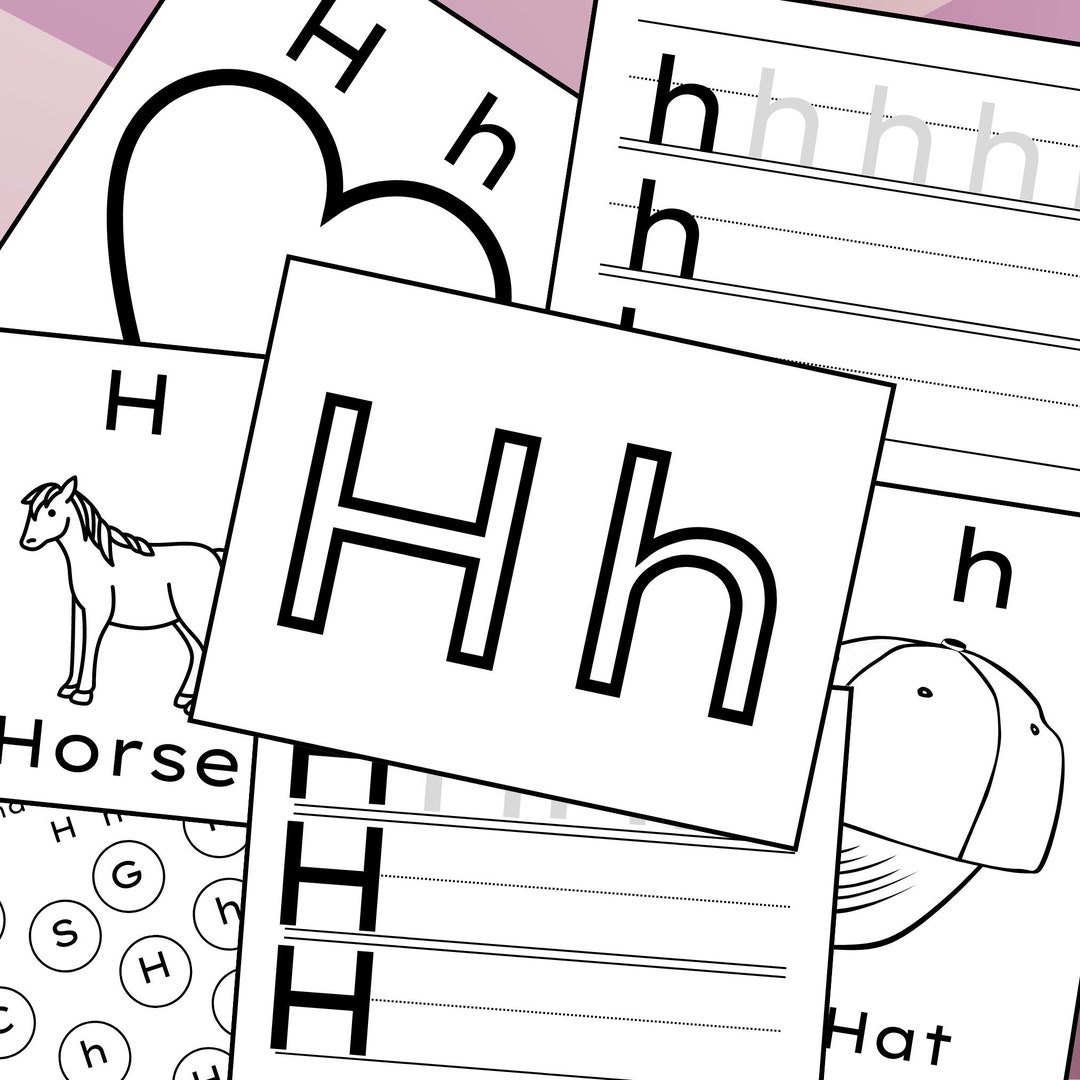 Letter H Worksheets, Alphabet Digital Download Worksheets - Etsy