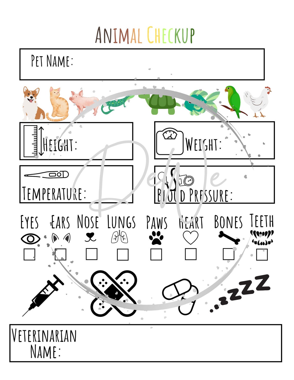 Vet Dramatic Play Checklist, Vet Pretend Preschool Paperwork ...