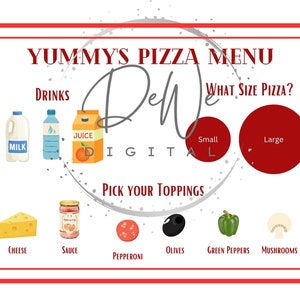 Pizza Restaurant Dramatic Play Digital Download, Preschool Pretend Play ...