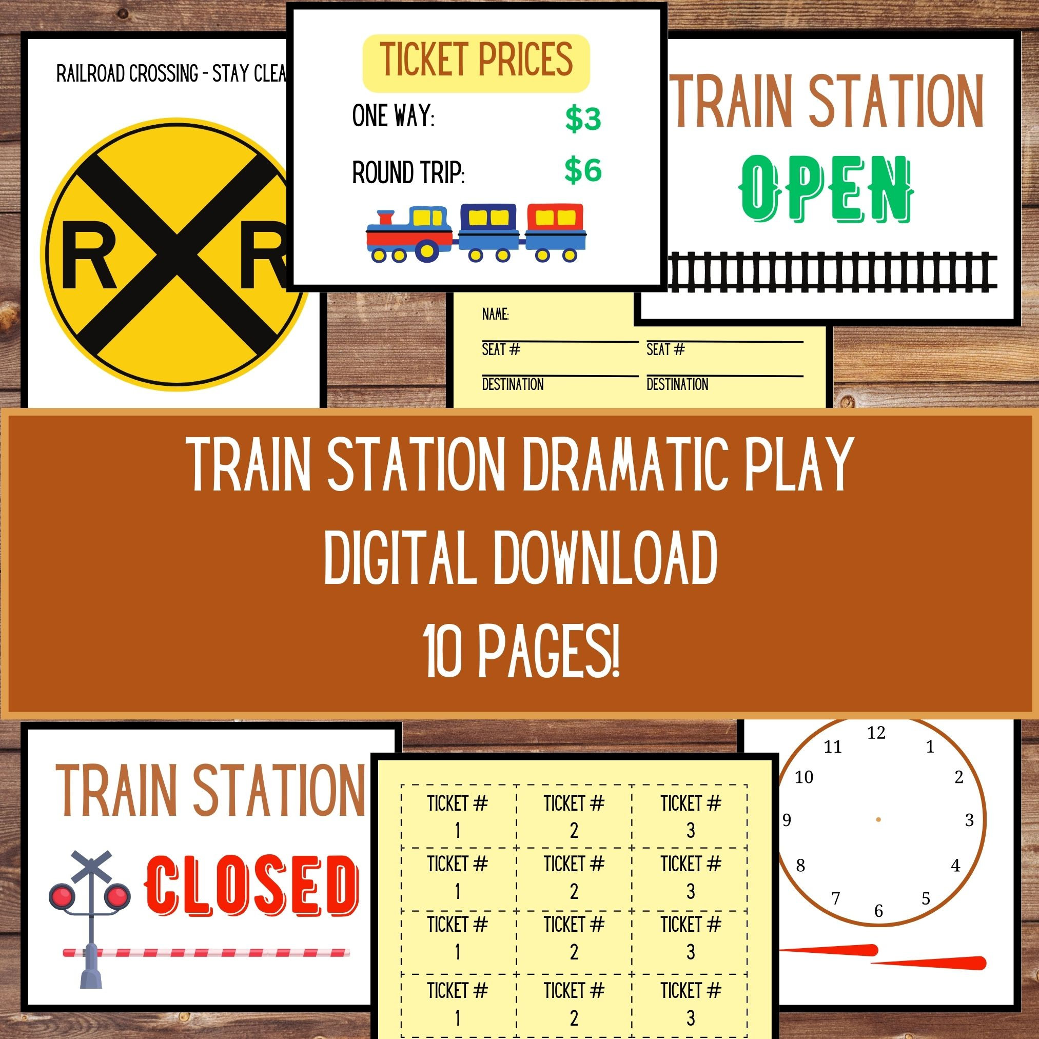 Dramatic Play Train Station, Preschool Pretend Play Download ...