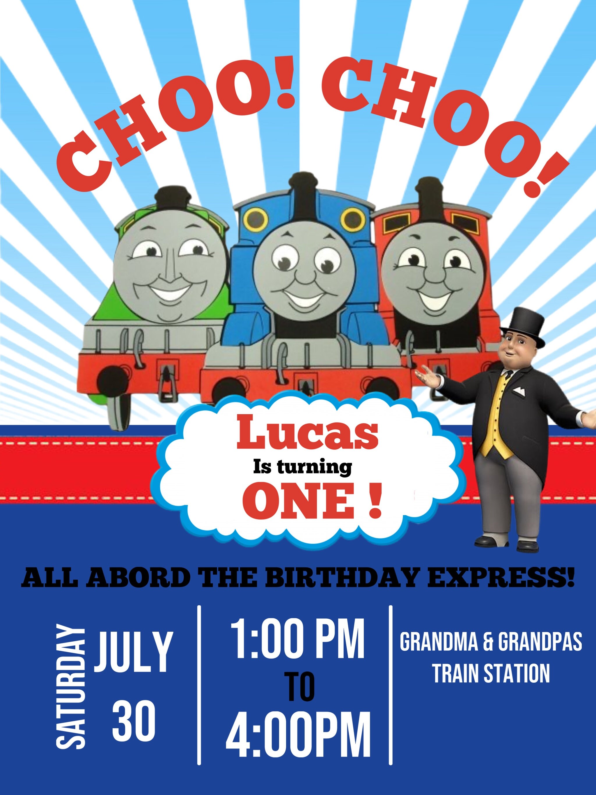 Choo Choo (train) Birthday Invitation - Etsy