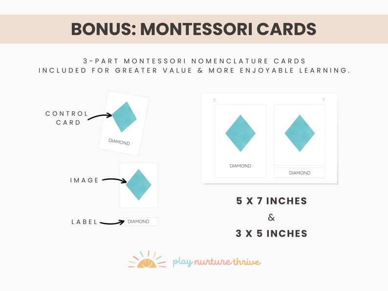 Montessori Shapes, 18 Shapes Printable Flashcards, Preschool Shapes ...
