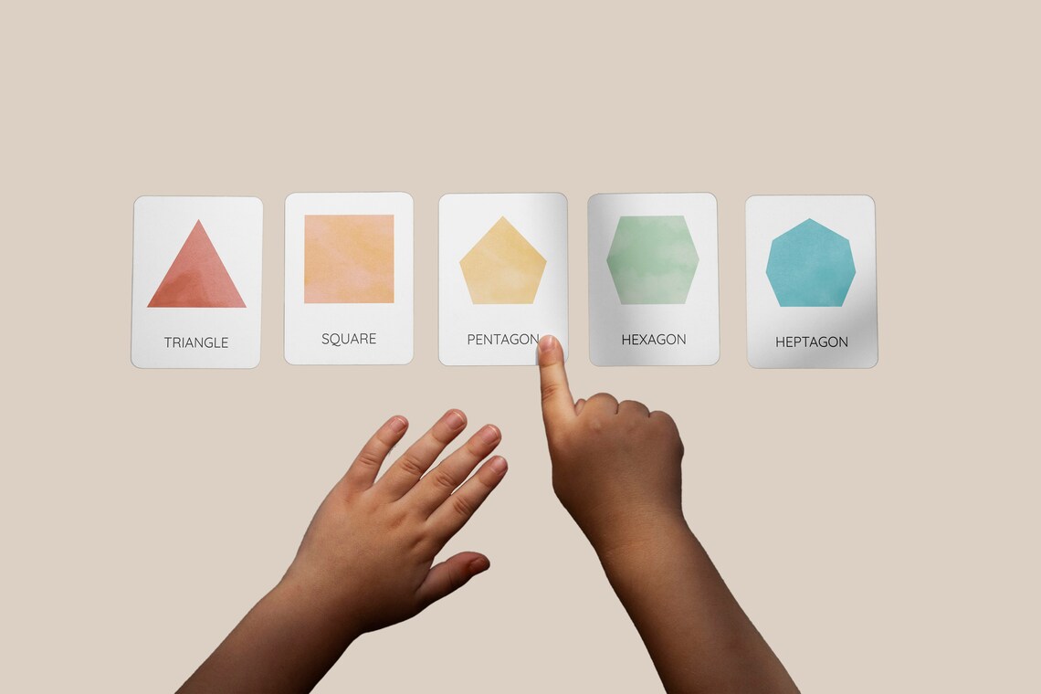 Montessori Shapes, 18 Shapes Printable Flashcards, Preschool Shapes ...