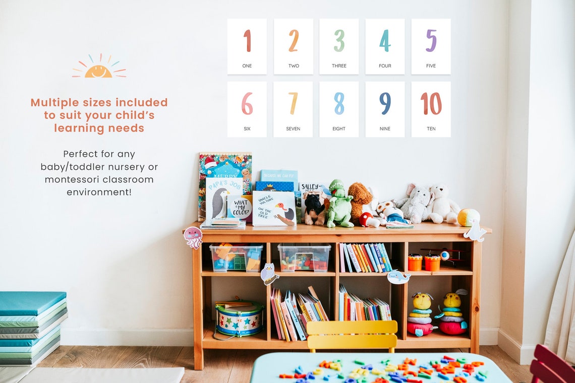 Montessori Numbers, 1-20 Printable Flashcards, Preschool Numbers ...