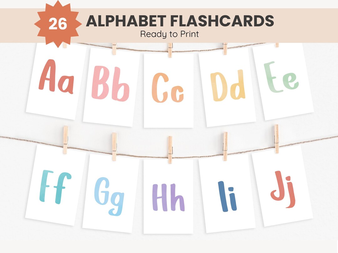 Montessori Alphabet Printable, ABC Flashcards, Toddler Education ...