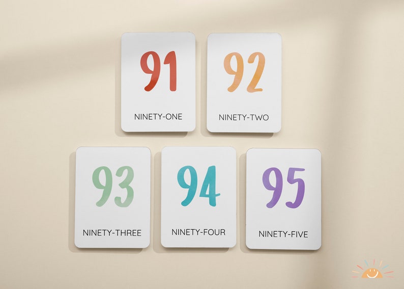 Montessori Numbers, 1-100 Printable Flashcards, Preschool Numbers ...