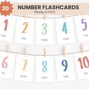 Montessori Numbers, 1-20 Printable Flashcards, Preschool Numbers ...