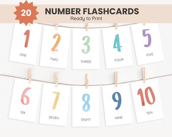 Montessori Numbers, 1-100 Printable Flashcards, Preschool Numbers ...