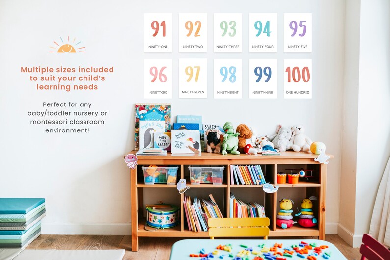 Montessori Numbers, 1-100 Printable Flashcards, Preschool Numbers ...