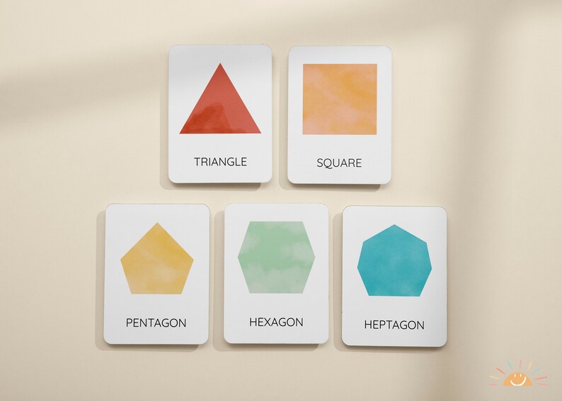 Montessori Shapes, 18 Shapes Printable Flashcards, Preschool Shapes ...