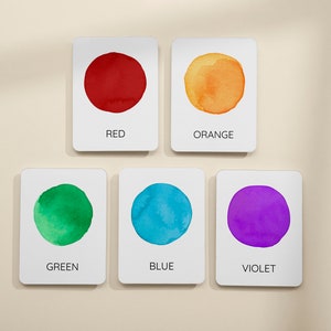 Montessori Colours, 17 Colours Printable Flashcards, Preschool Colours ...