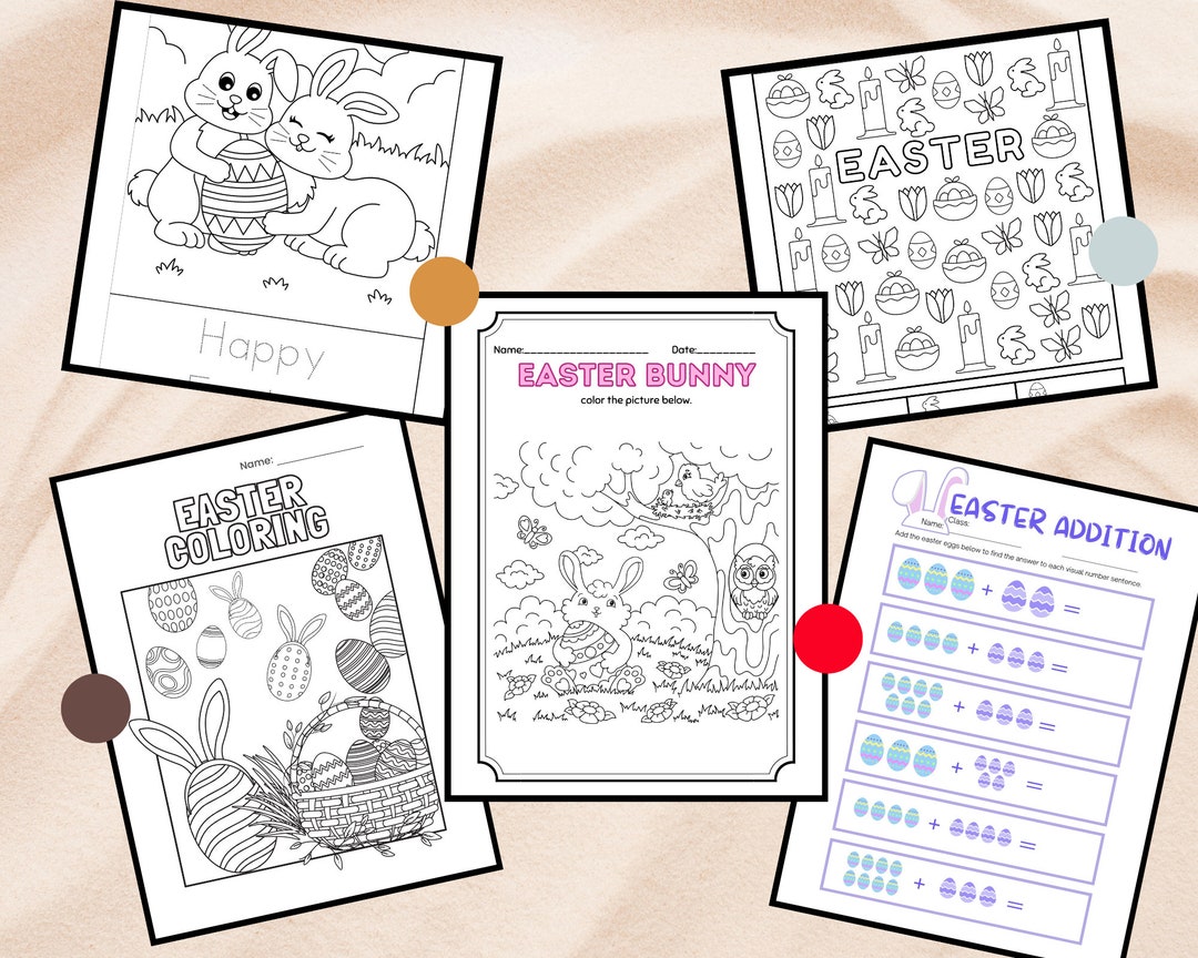 Printable Easter Bunny Coloring Pages for Kids, Easter Activity for ...