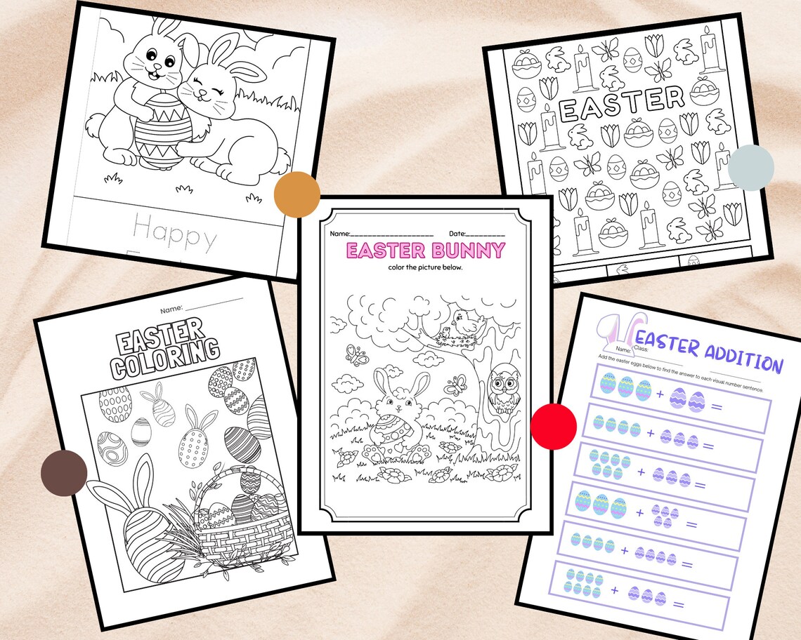 Printable Easter Bunny Coloring Pages for Kids, Easter Activity for ...