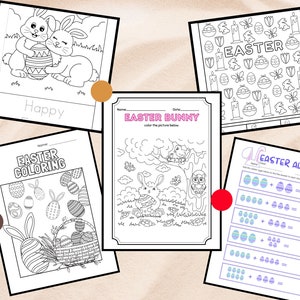 Printable Easter Bunny Coloring Pages for Kids, Easter Activity for ...