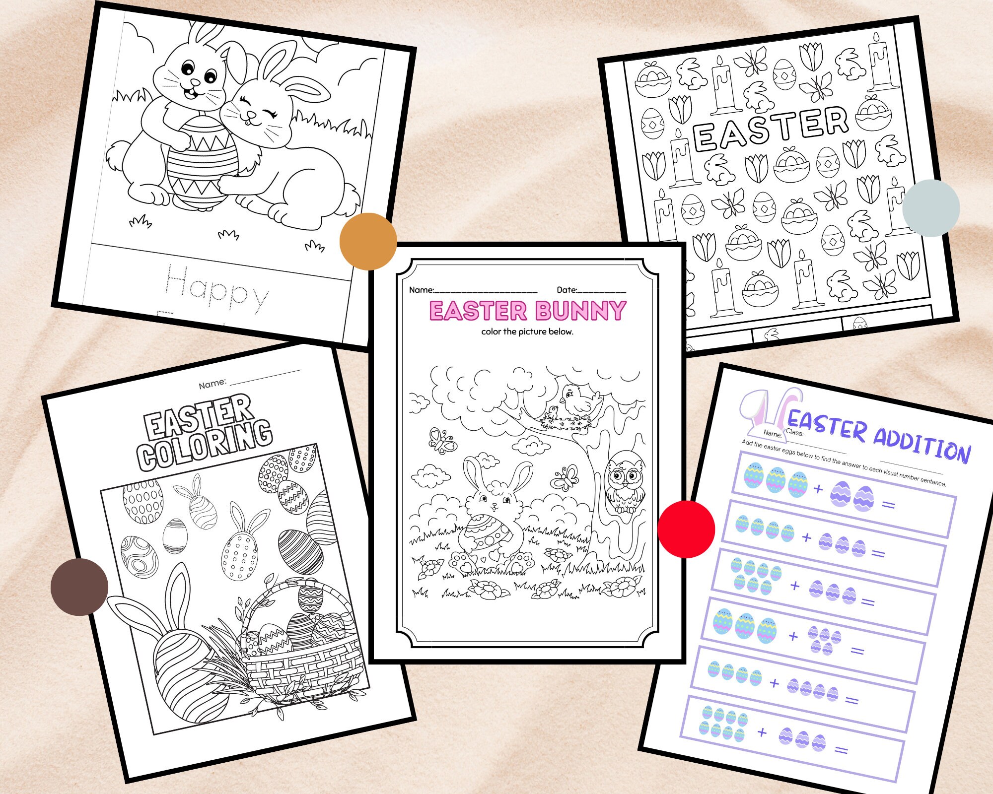 Printable Easter Bunny Coloring Pages for Kids, Easter Activity for ...