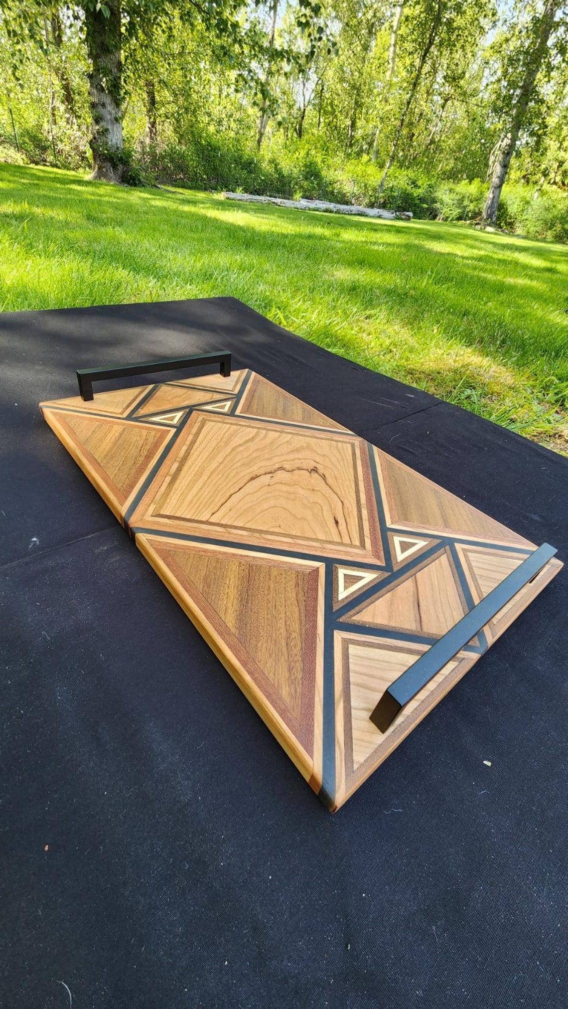 Multi-hardwood (cherry, Sapele, Maple, Walnut, Afromosia) Serving ...