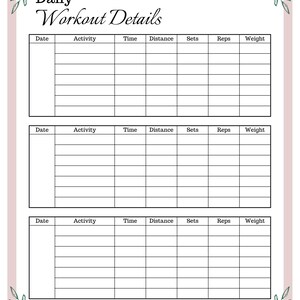 Printable Workout Tracker | Monthly and Daily Progress Tracker ...