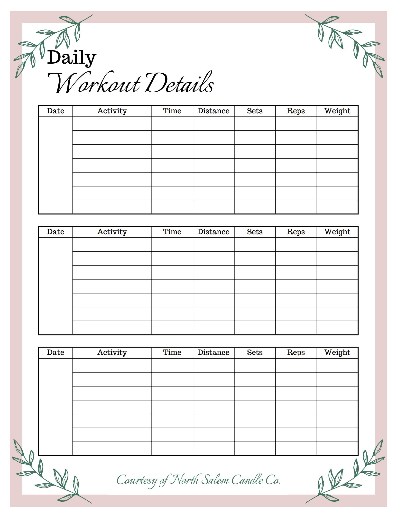 Printable Workout Tracker | Monthly and Daily Progress Tracker ...