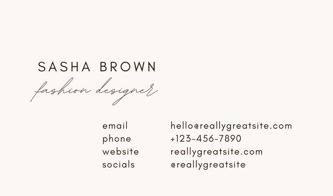 Small Business Info Card Calling Card Modern Info Card Professional ...
