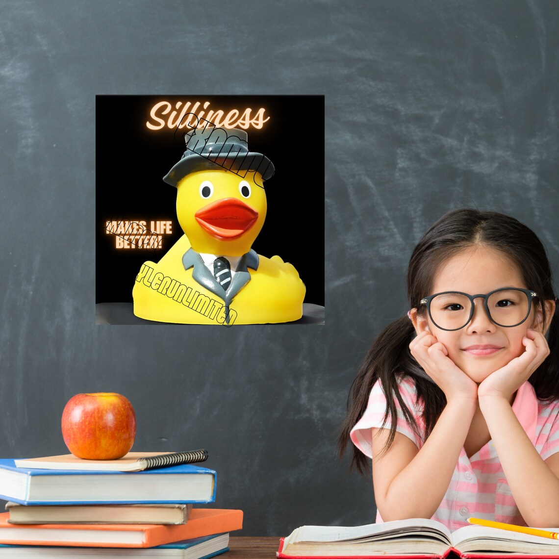 Silliness Makes Life Better Quote Rubber Duckie in Tie and Top Hat ...