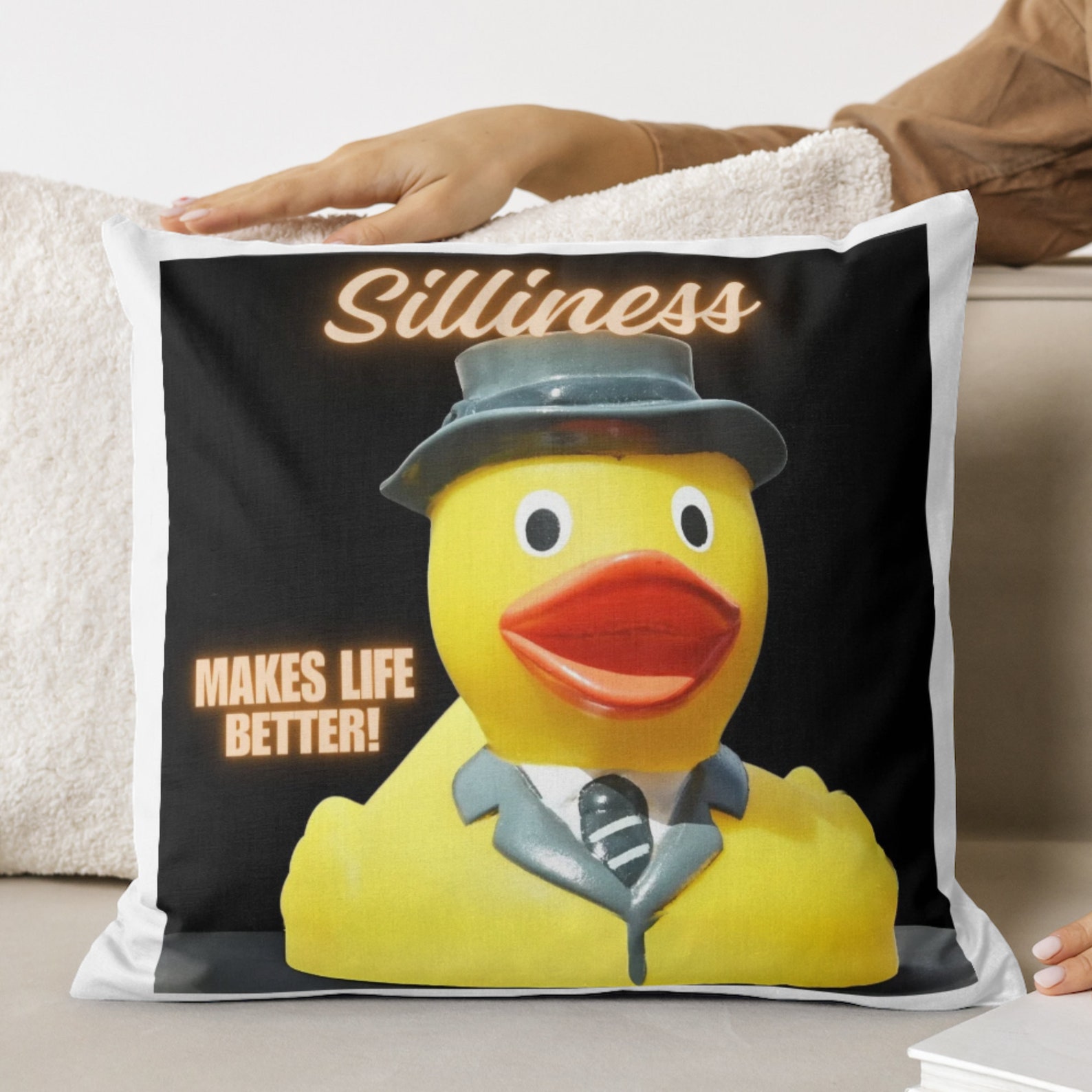 Silliness Makes Life Better Quote Rubber Duckie in Tie and Top Hat ...