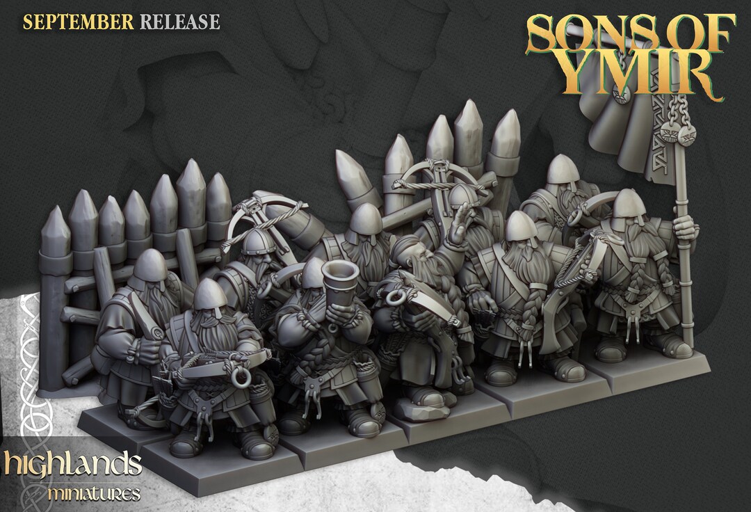 Dwarf Crossbowmen - Sons of Ymir by Highlands - 3D Print - Fantasy ...