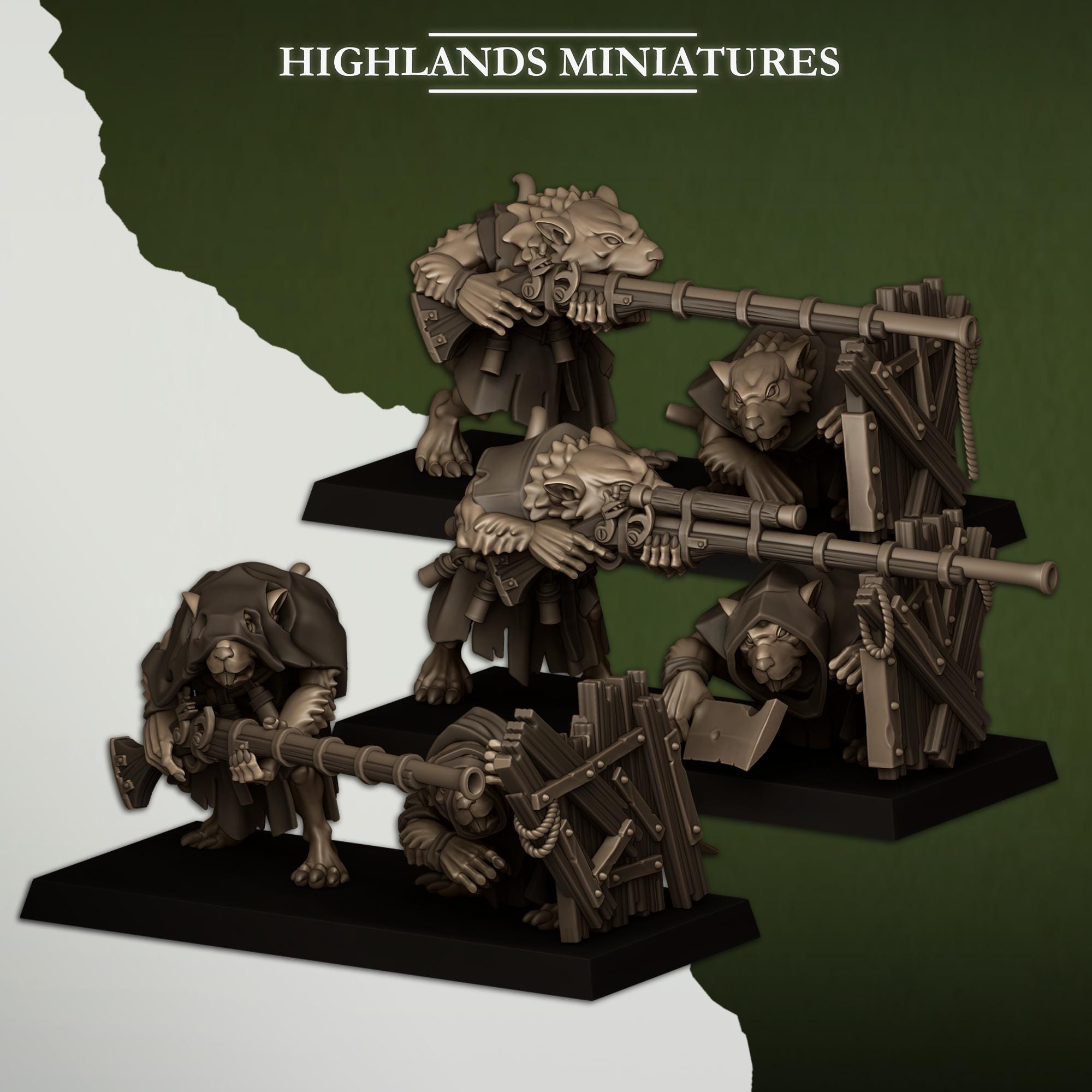 Sewer Vermin Shooters by Highlands Miniatures - 3D Print - Fantasy ...