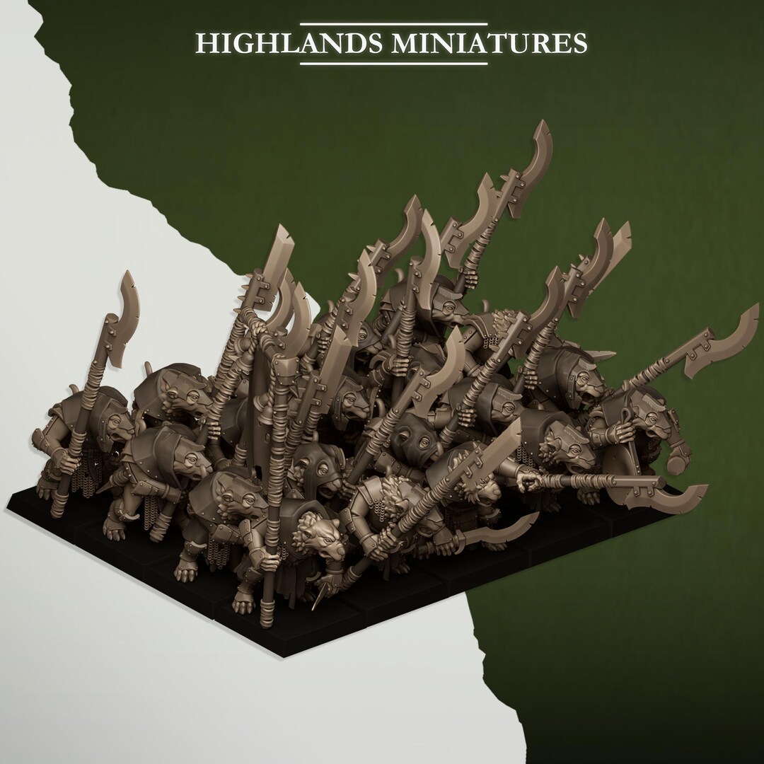Vermin Vanguard With Two Handed Weapons by Highlands Miniatures - 3D ...
