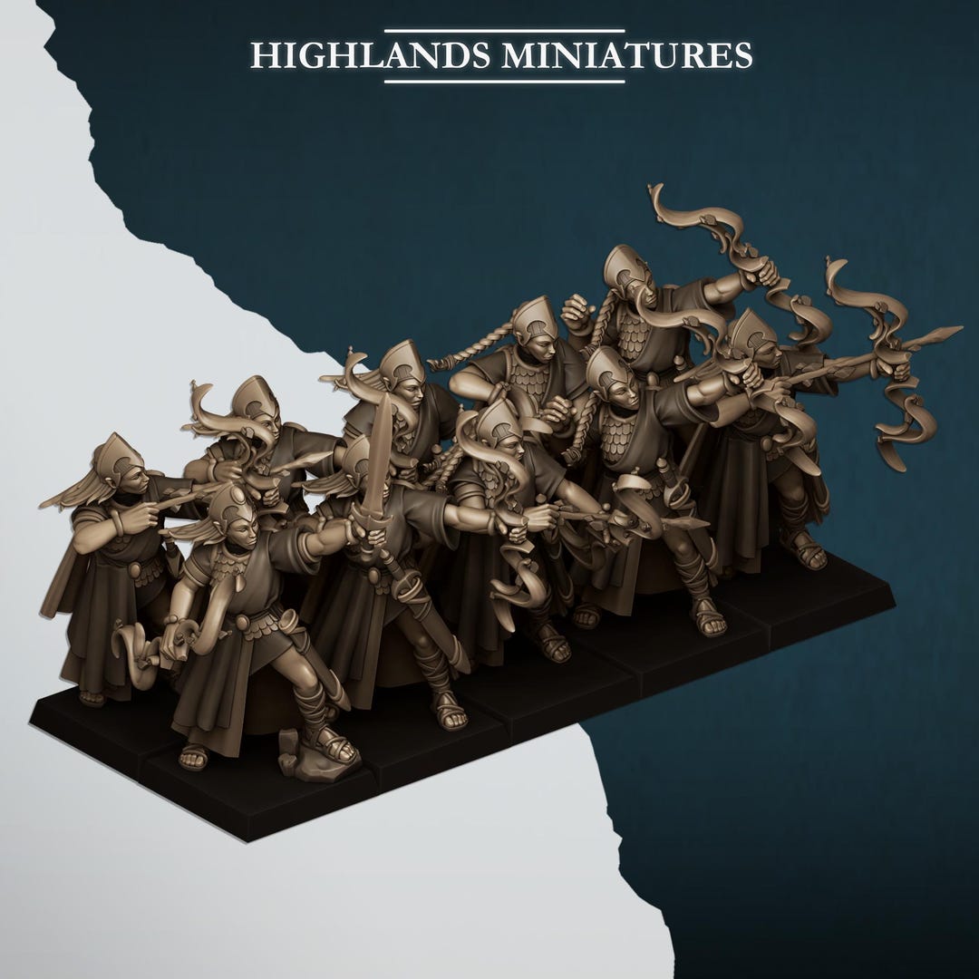 Aegean Maids With Bows by Highlands Miniatures - 3D Print - Fantasy ...