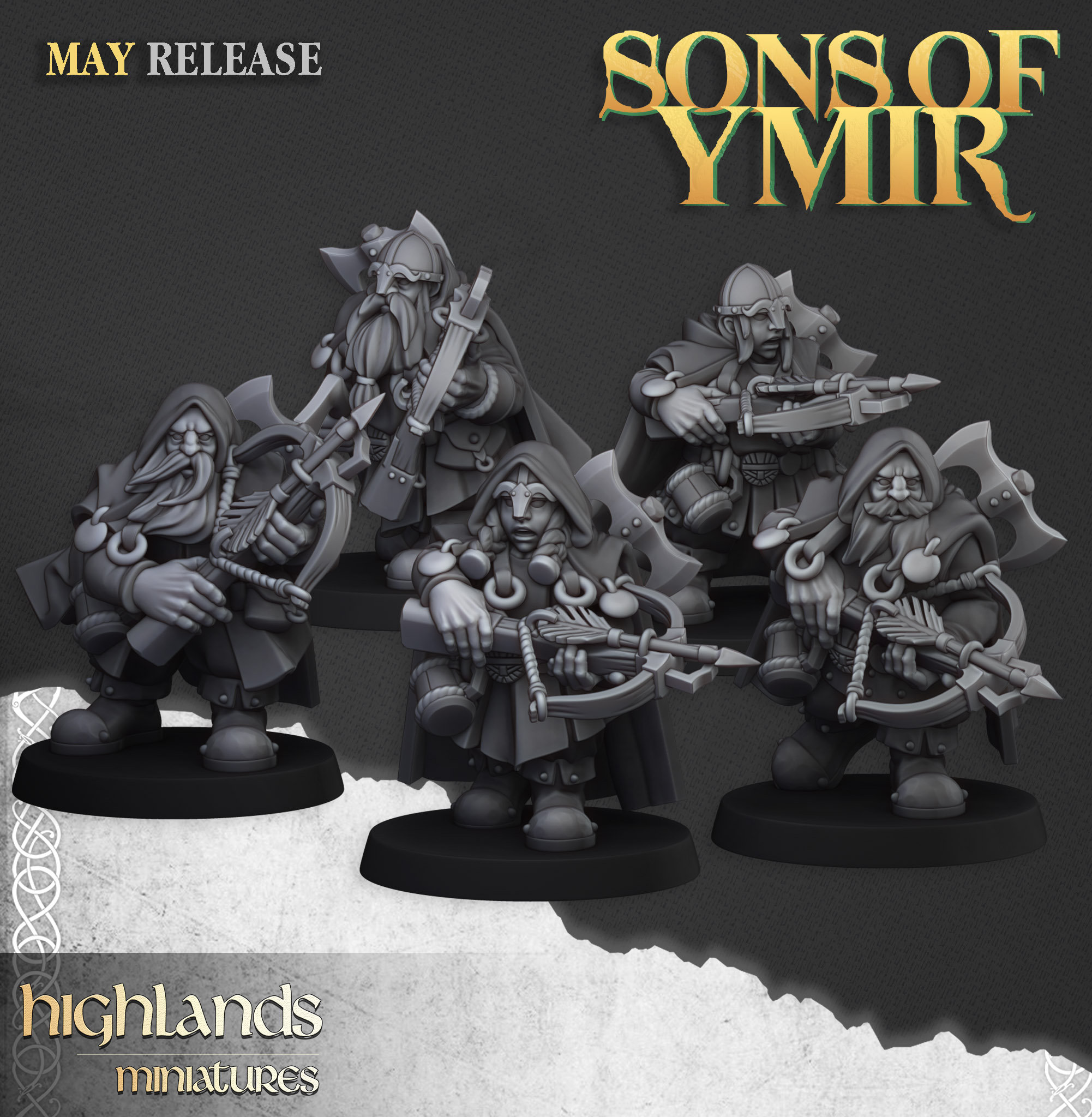 Dwarf Ranger Crossbow Units - Sons of Ymir by Highlands Miniatures - 3D ...