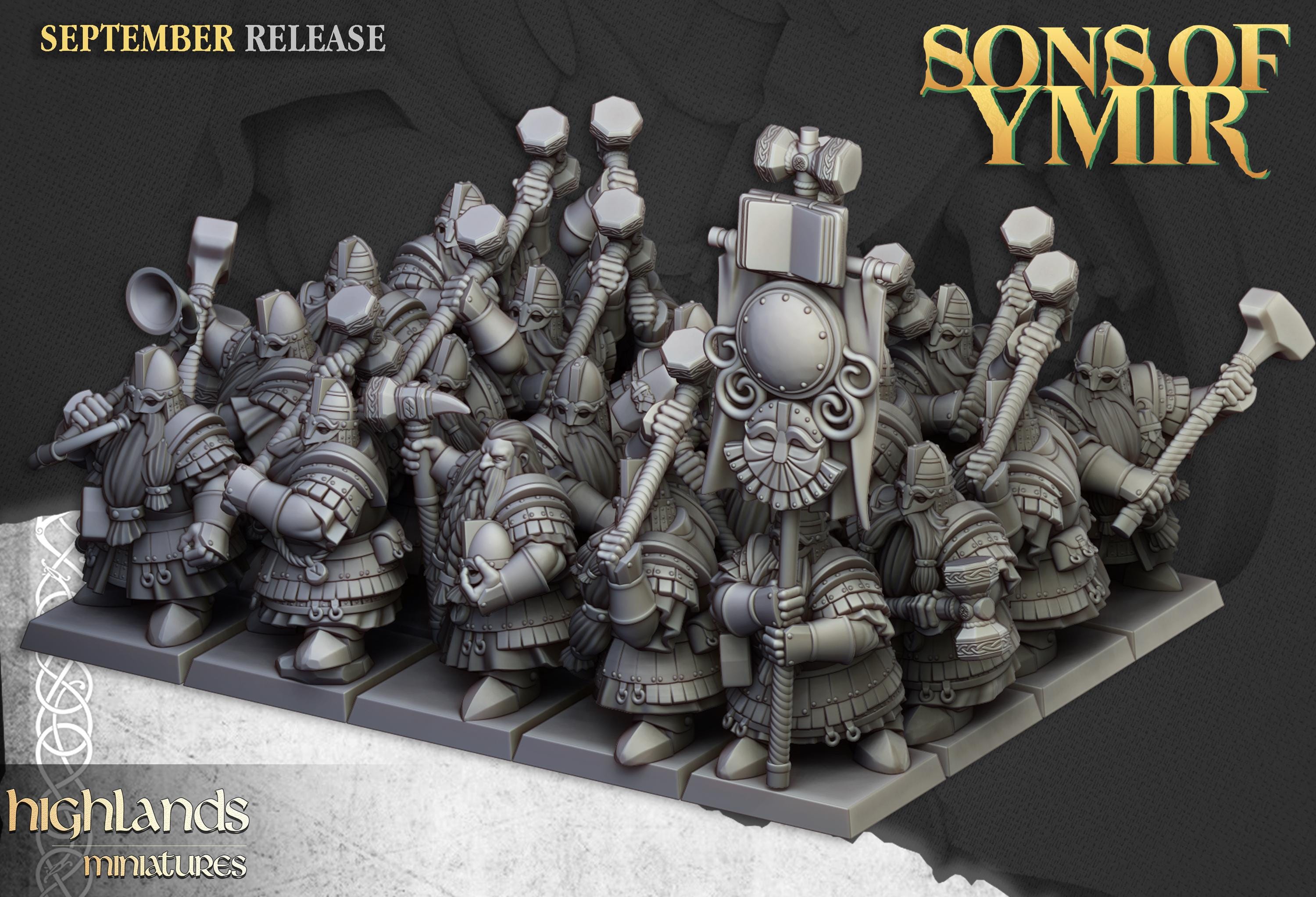 Dwarf Kingsguard Units -sons of Ymir by Highlands Miniatures - 3D Print ...
